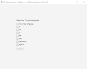 JavaFX: How to Use Checkboxes for Multiple Selection