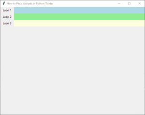 How to Pack Widgets in Python Tkinter