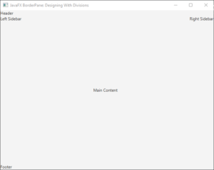 JavaFX BorderPane: Desinging With Divisions