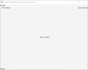 JavaFX BorderPane: Desinging With Divisions