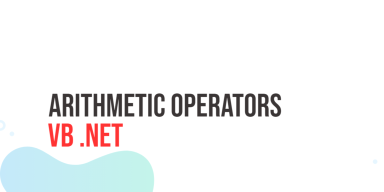 VB .NET Arithmetic Operators