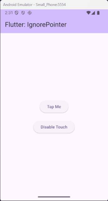 Flutter: IgnorePointer – Ignore Touch Events