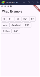 Flutter: Wrap Widget