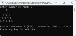 Program in C to Print Pascal’s Triangle